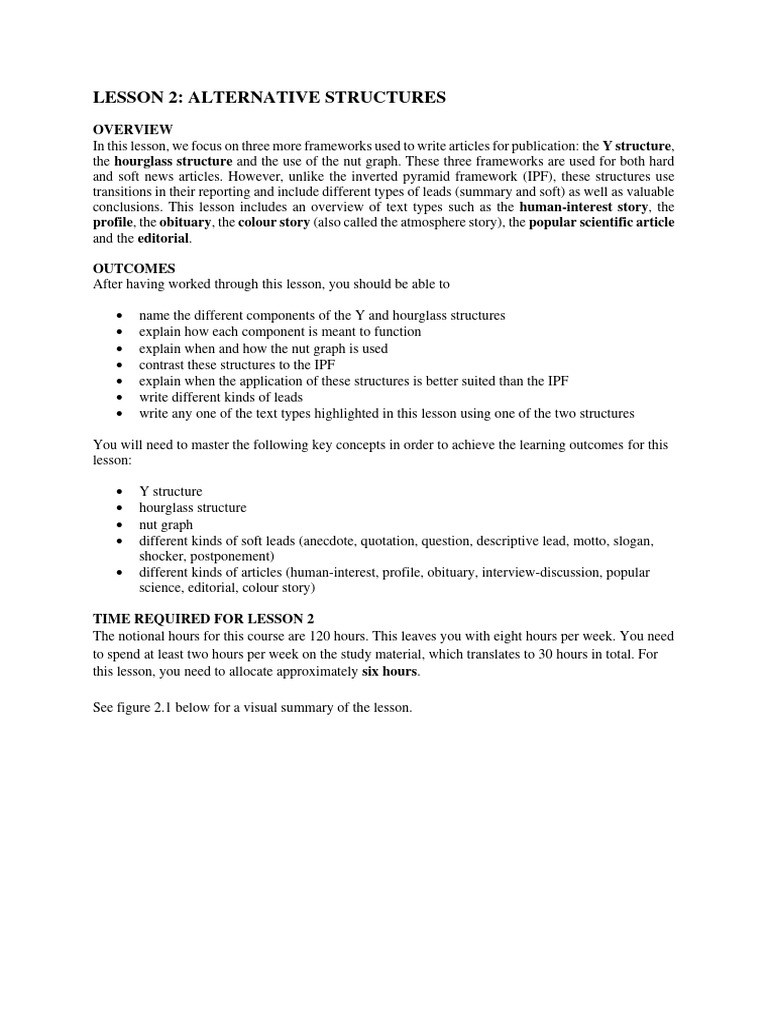 Understanding Hourglass Structure in Journalism | PDF