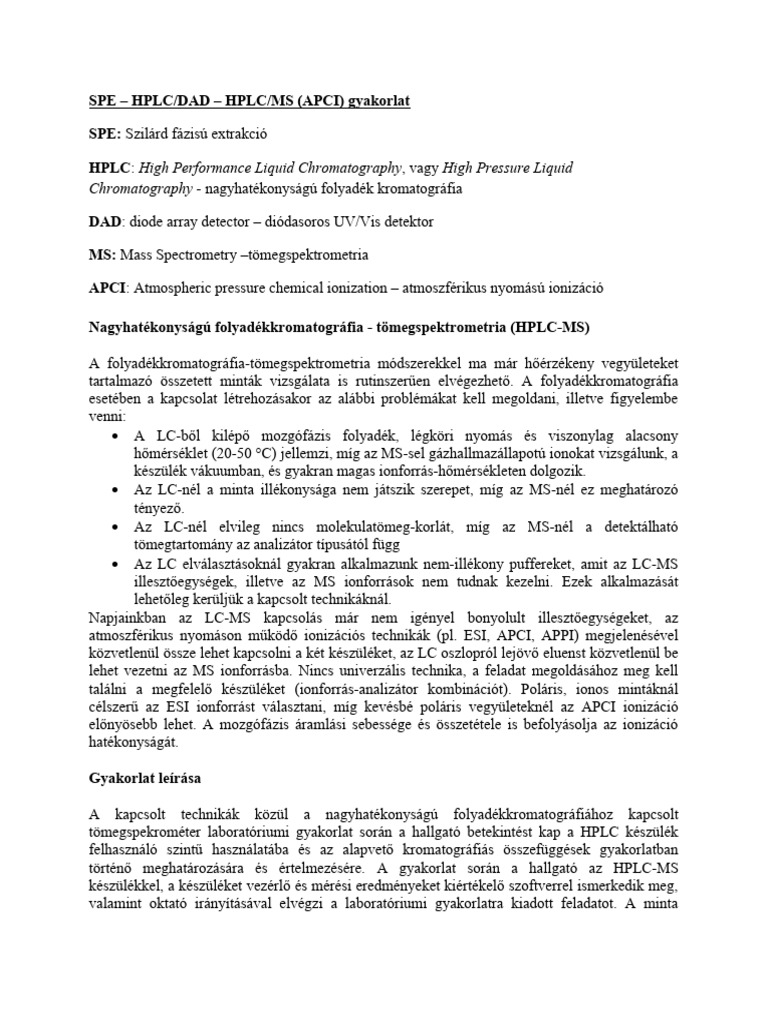 Spe HPLC Dad MS | PDF