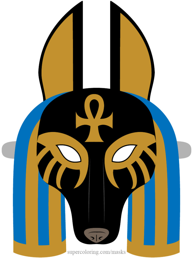 Anubis Mask Colored Template Paper Craft | PDF