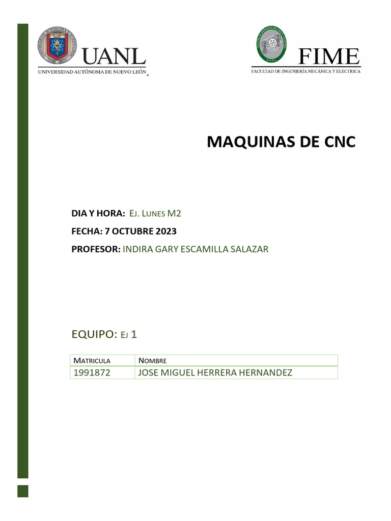 Fresadora G00, G01, G02 | PDF