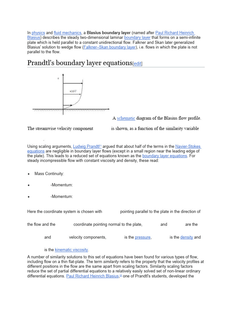 Blasius Boundary Layer | Download Free PDF | Boundary Layer | Civil Engineering