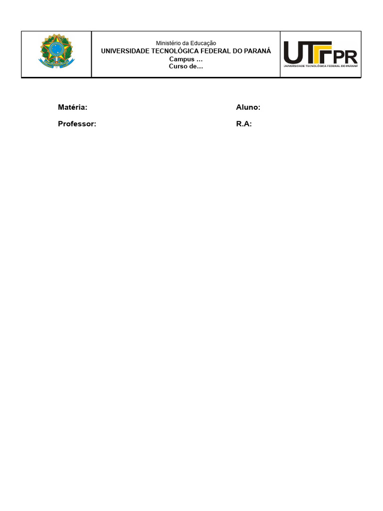 UTFPR Documento Padrão | PDF