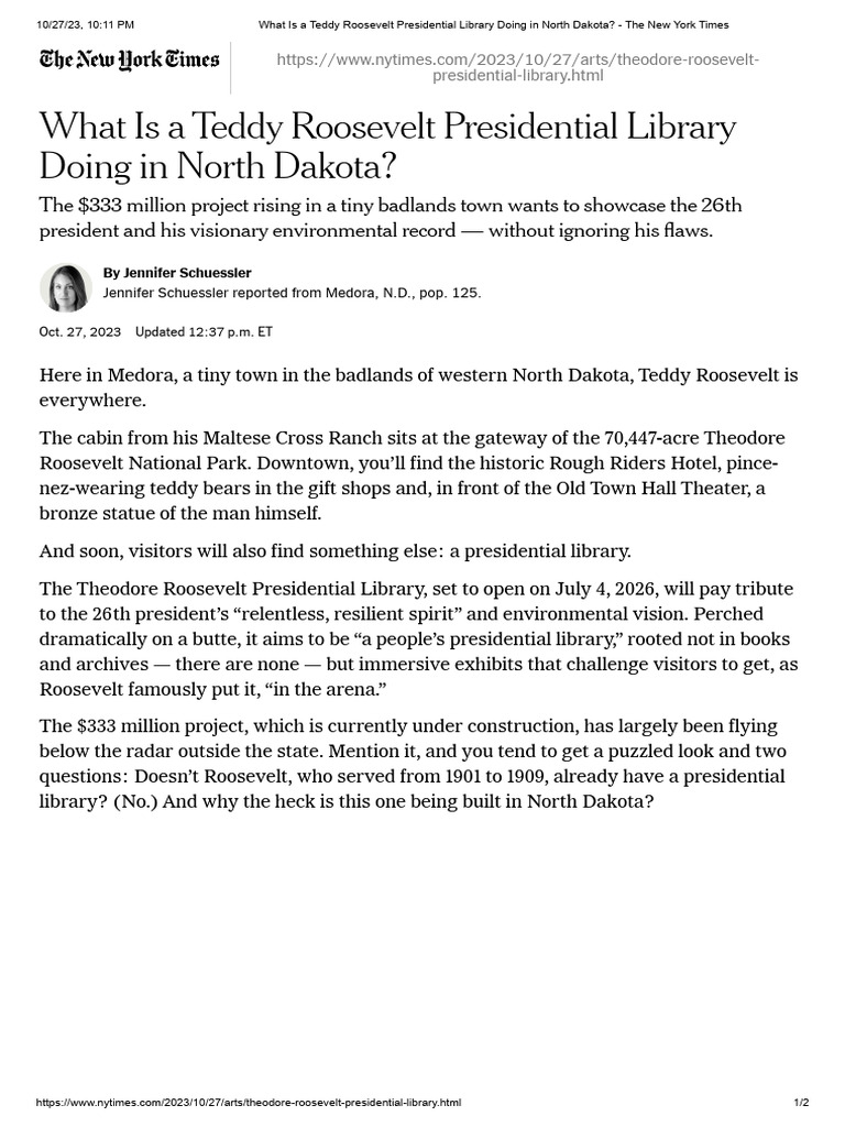 What Is A Teddy Roosevelt Presidential Library Doing in North Dakota ...