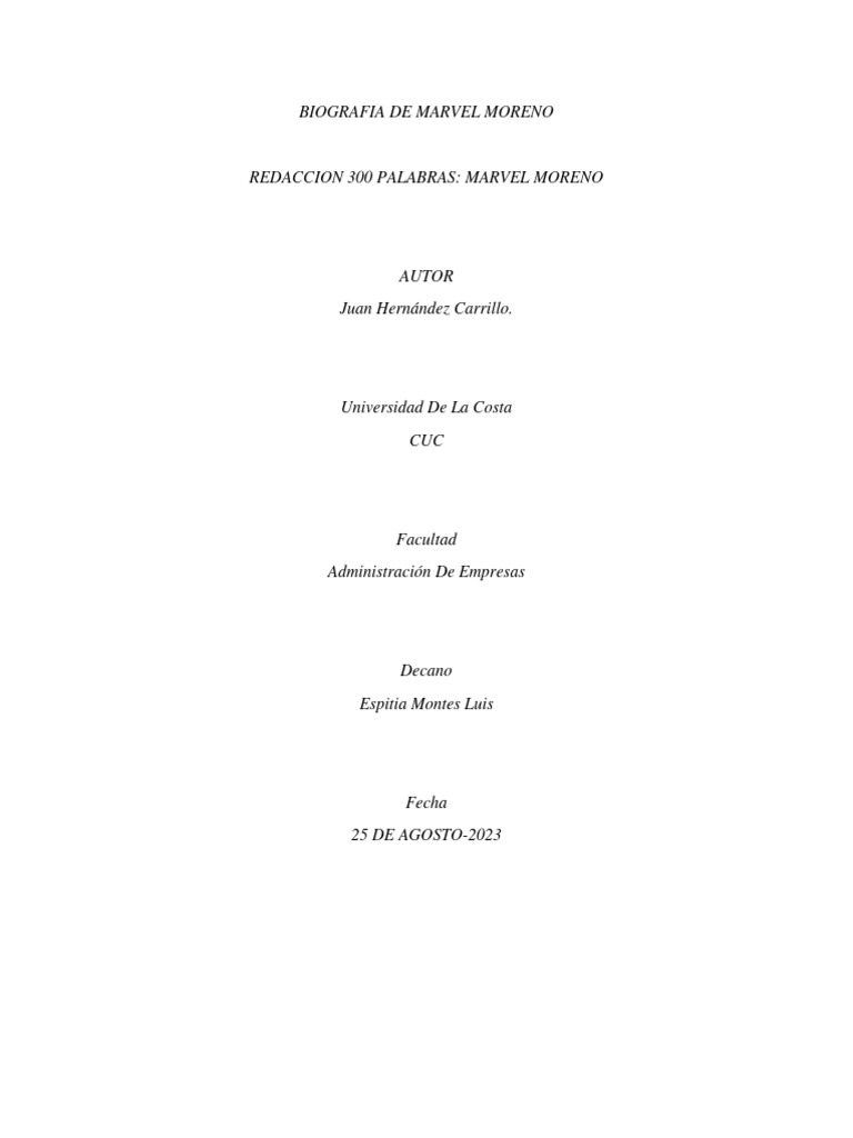 Biografía de Marvel Moreno | PDF
