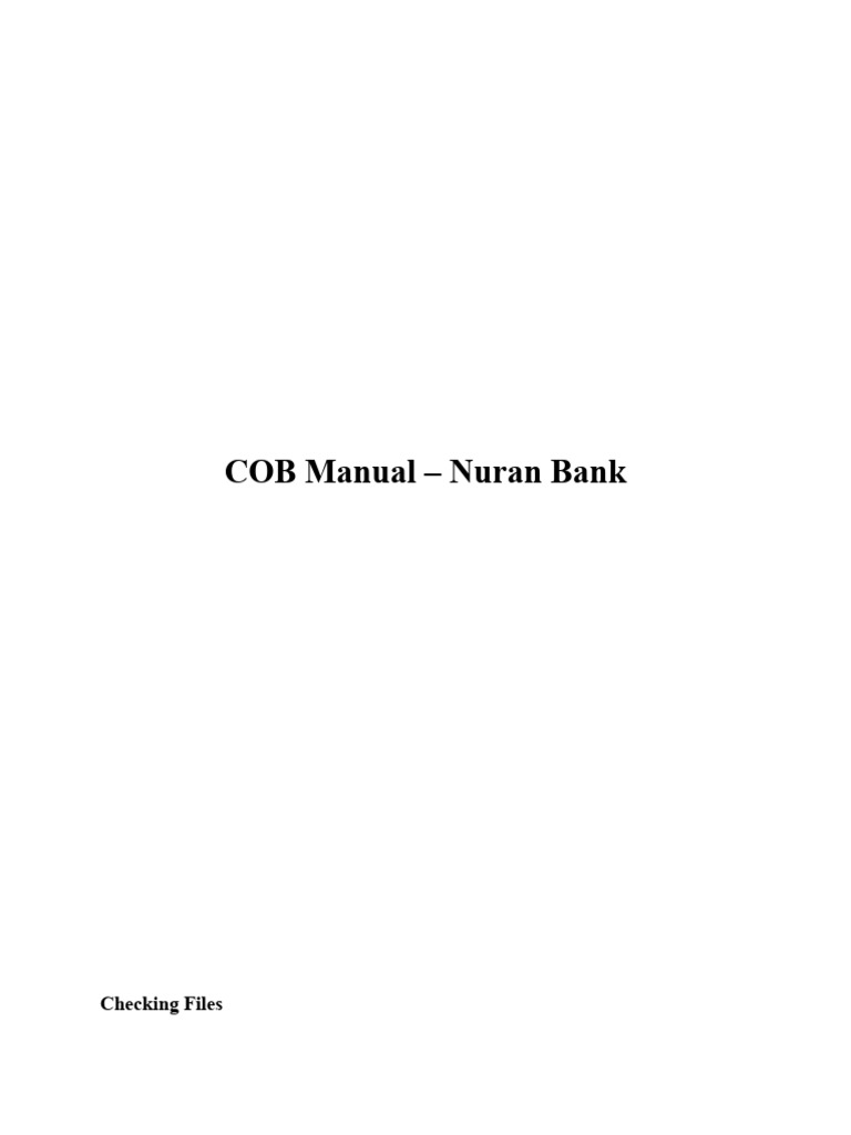 COB Manual for Nuran Bank | PDF | Information Technology | Computing