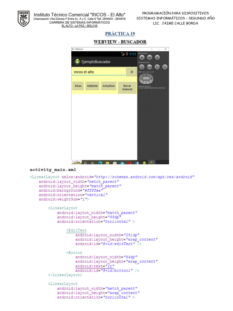 Practica 19 - Webview - Buscador | PDF | Software móvil | Ciencias de la Computación