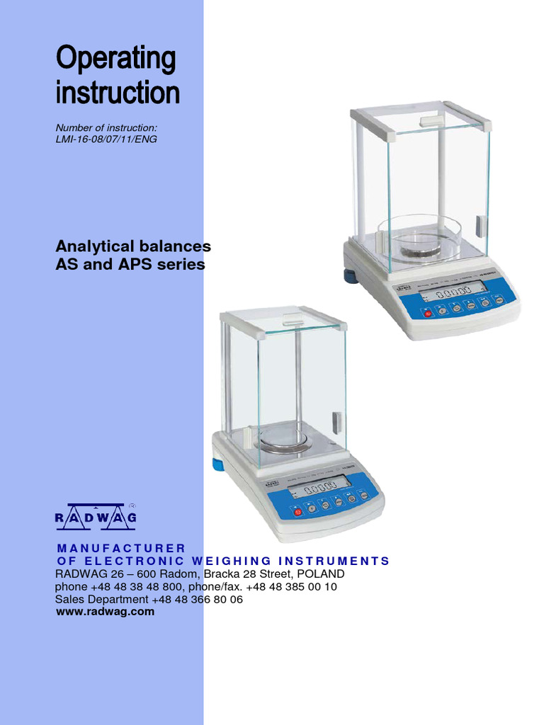 As Balances | PDF | Weighing Scale | Weight