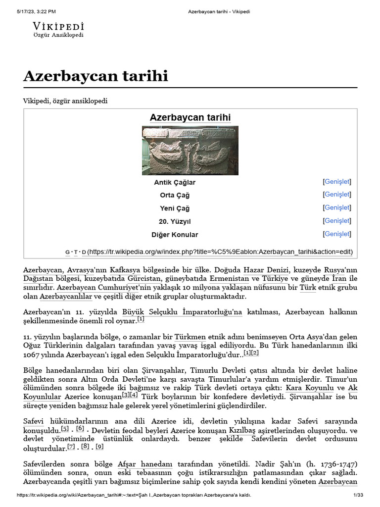 Azerbaycan Tarihi - Vikipedi | PDF