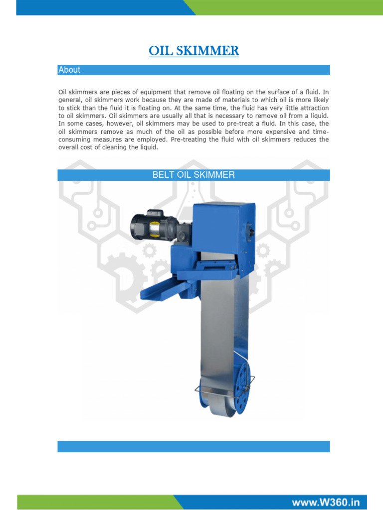 Oil Skimer | PDF | Industrial Processes | Oils