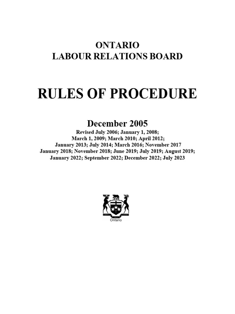 OLRB Rules of Procedure Overview | PDF | Employment | Trade Union