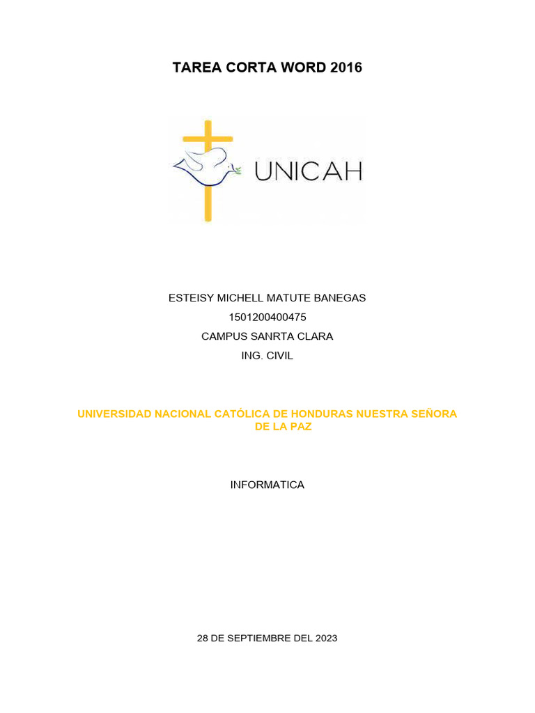 Tarea Corta Word Terminada | PDF