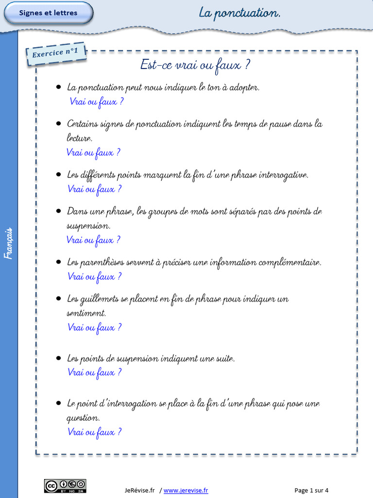 Ponctuation Exercices | PDF | Arts du langage et discipline