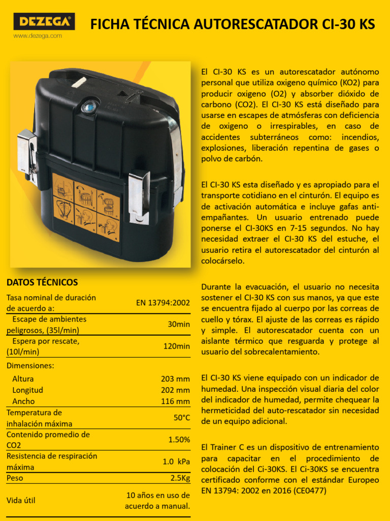 Ficha Técnica CI 30 KS | PDF | Oxígeno | Dióxido de carbono