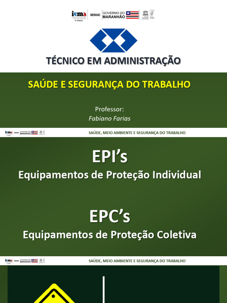 Aula - SegTrab - 05 (EPIs e EPCs) | PDF
