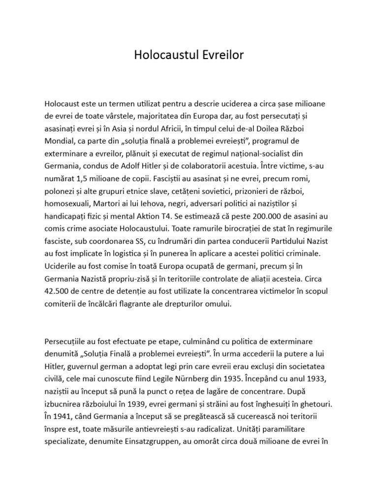 Holocaustul Evreilor | PDF