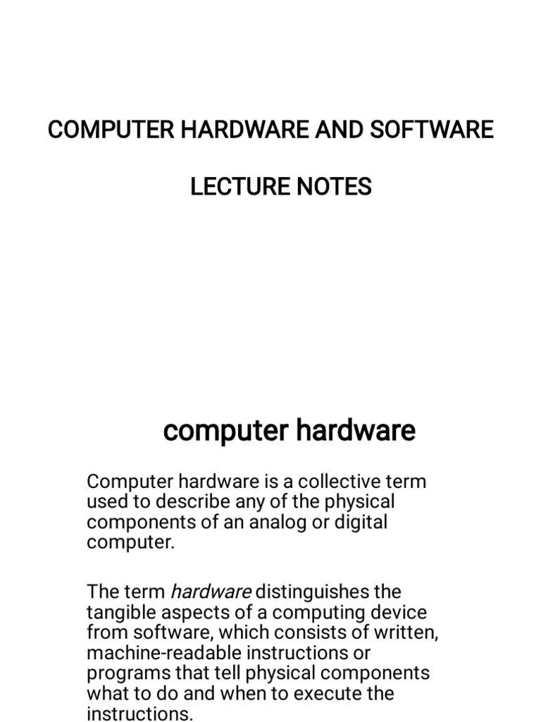 Computer Hardware and Softwre | Download Free PDF | Operating System | Computer Hardware