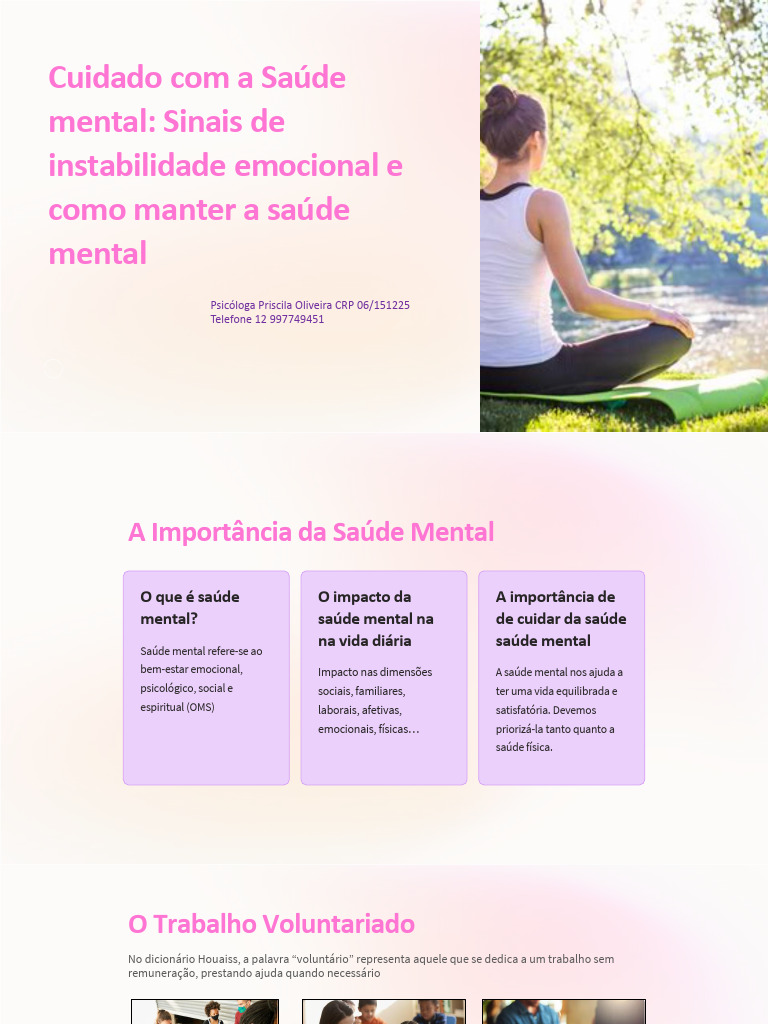 Sinais de Instabilidade Emocional | PDF | Voluntariado | Saúde mental