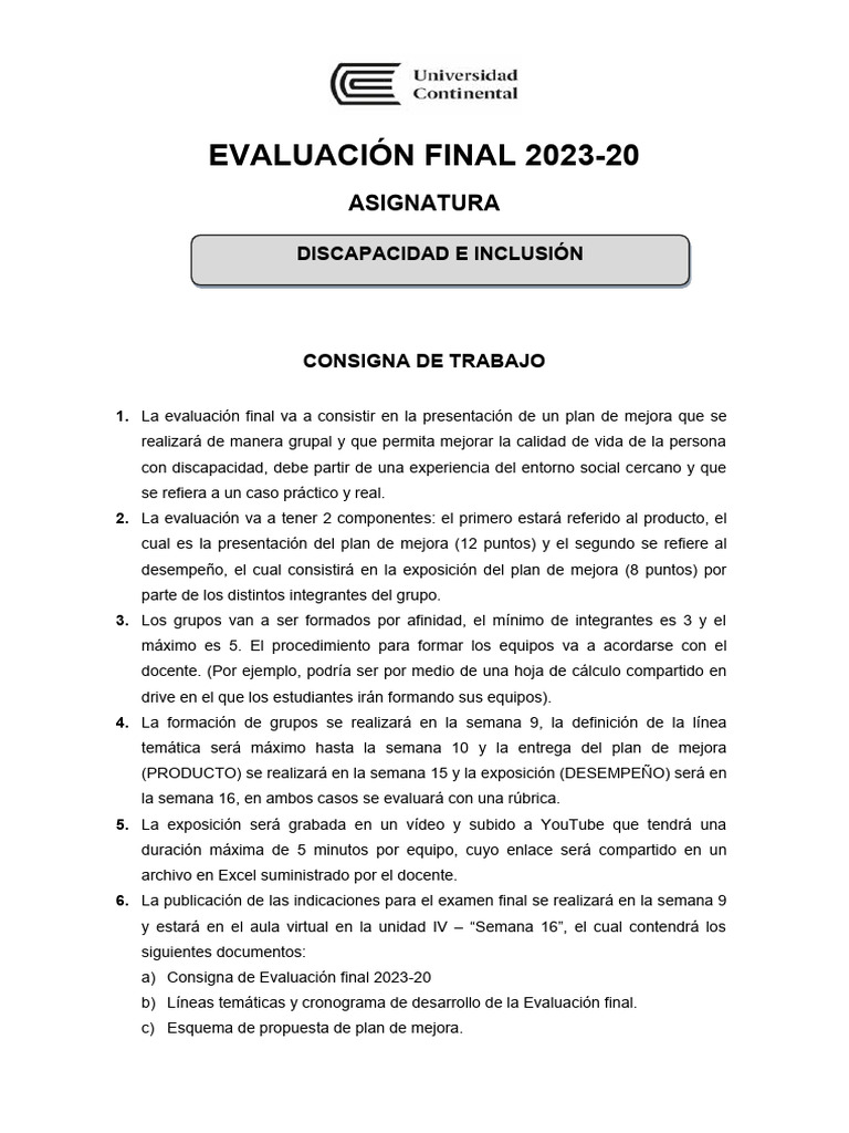 01 Consigna de Evaluación FINAL | PDF | Rúbrica (Académica)
