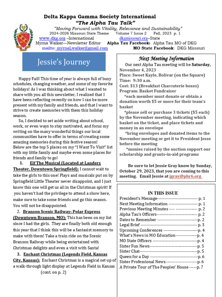 Alpha Tau Newletter Fall 2023 Vol 7 Issue 2 | PDF