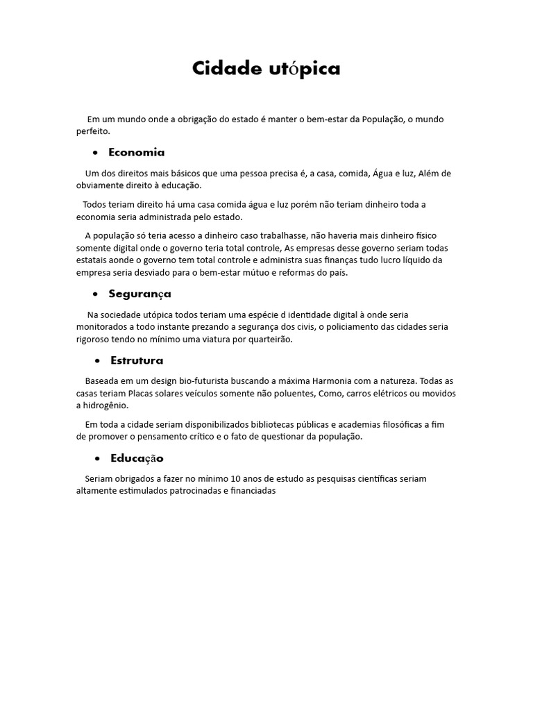 Cidade Utópica | PDF Cidade Utópica | PDF