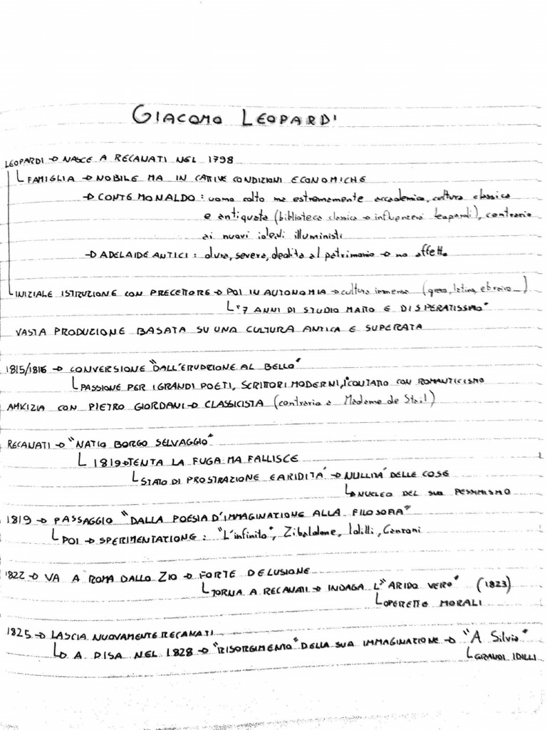 Riassunto Leopardi | PDF