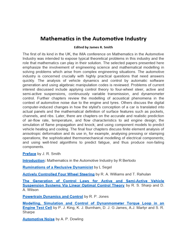 Automotive Industry Math Solutions | PDF | Technology & Engineering
