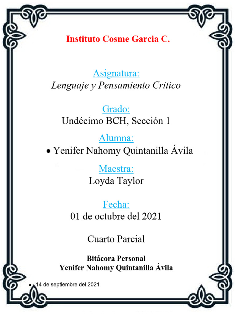 Bitácora Personal | PDF