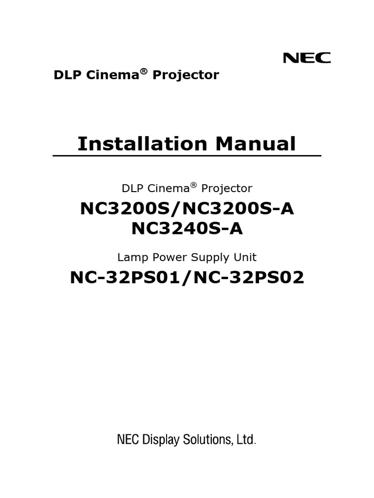 Nc3200s Nc3240s Installation e 02 | PDF | Power Supply ...
