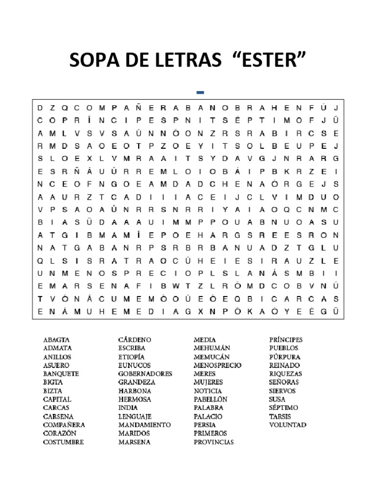 Sopa de Letras Ester | PDF