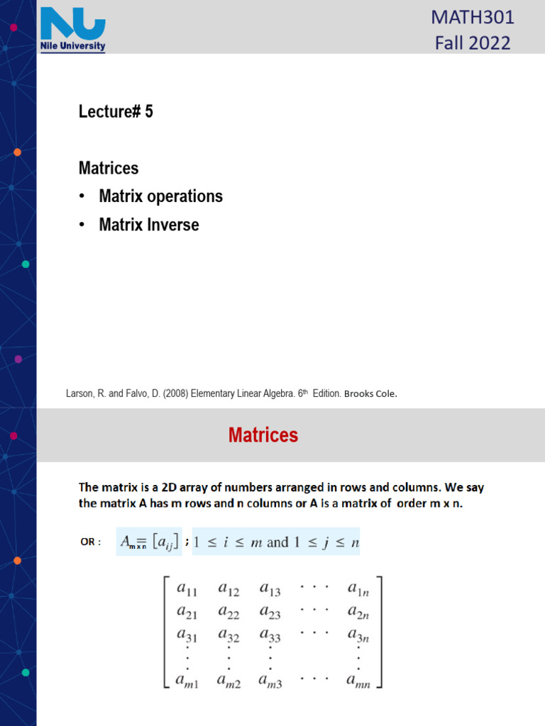 Lec 5-Matrices | PDF | Matrix (Mathematics) | Linear Map