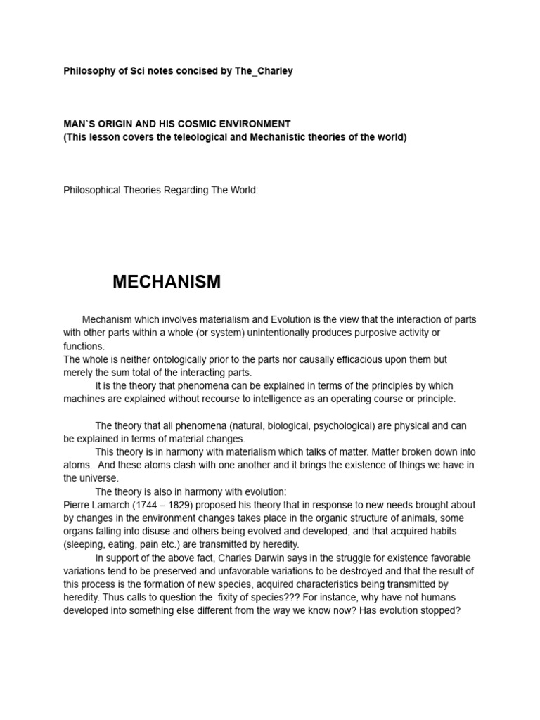 Philosophy of Sci Notes Concised by The - Charley | PDF