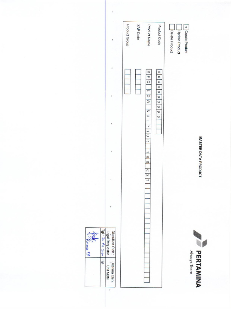 Form Request - Extend Produk MFO 180 CST (Plant R202) | PDF