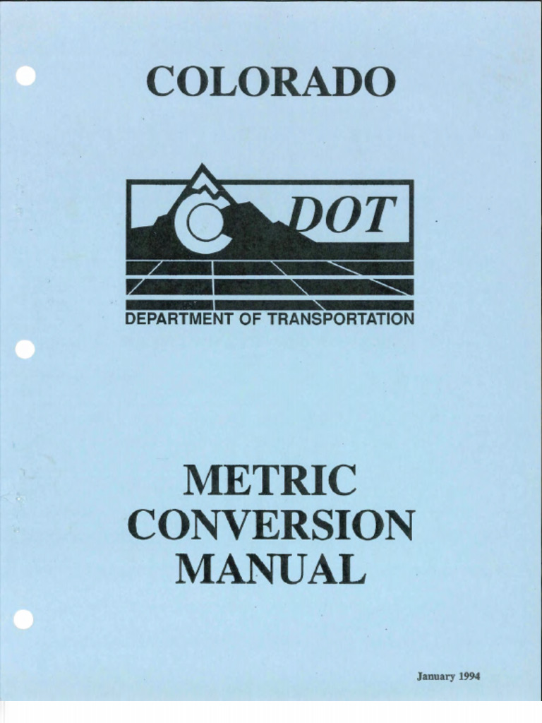 Cdot Metric Conversion Manual | PDF | International System Of Units ...