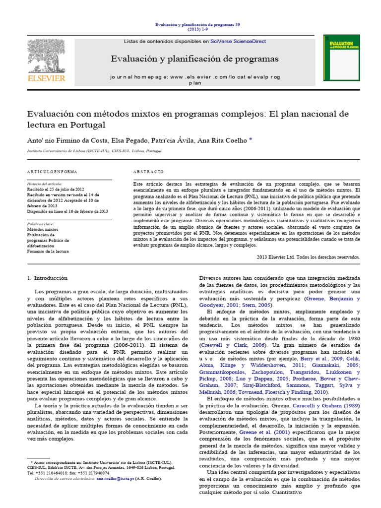 12_Es_Da Costa, António Firmino, et. al. Mixed-Methods Evaluation in ...