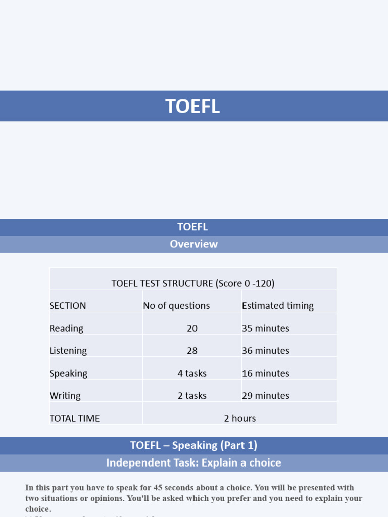 TOEFL Speaking | PDF