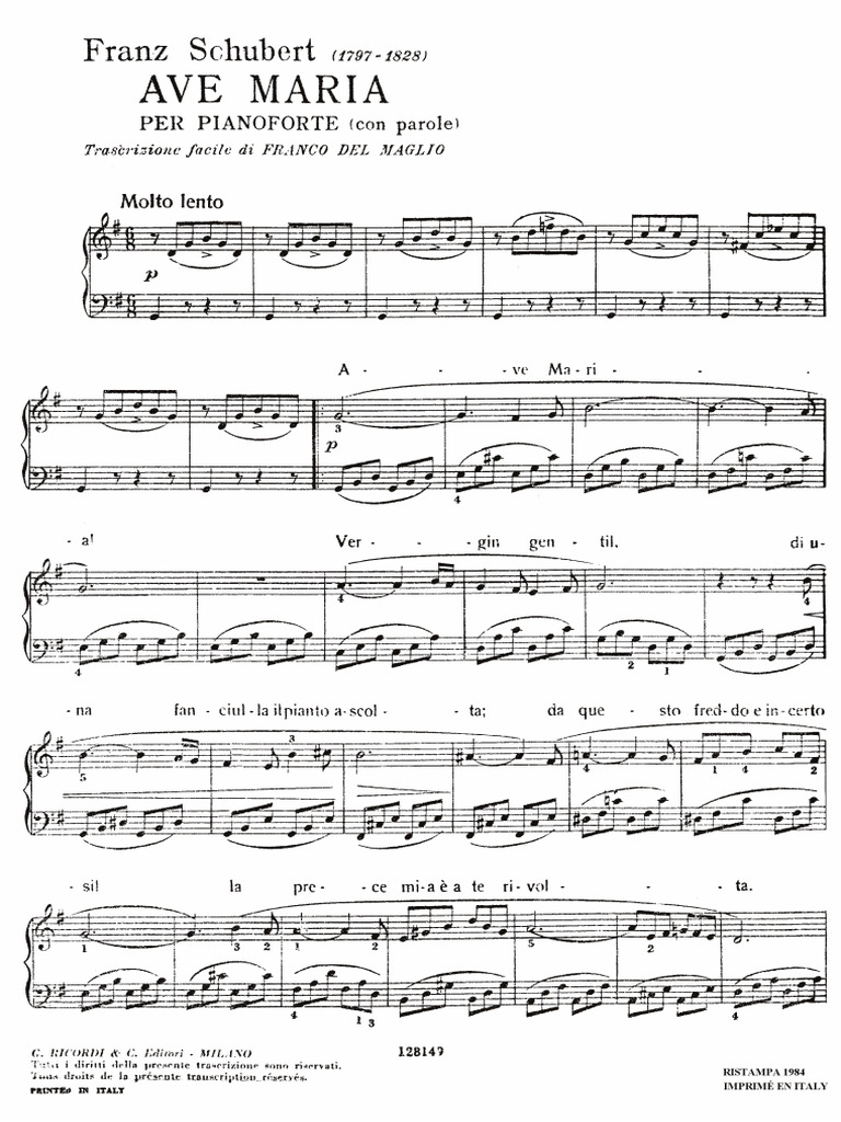 Ava Maria - Schubert in Sol | PDF