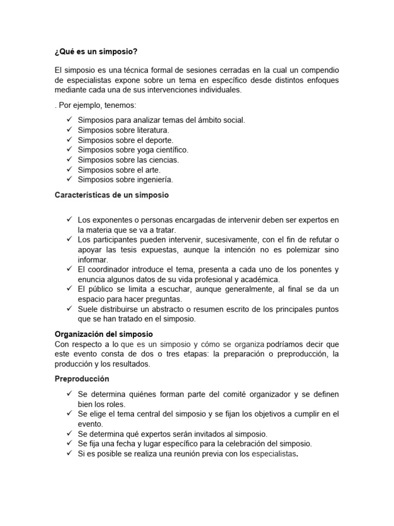 Qué es un simposio 01 | PDF