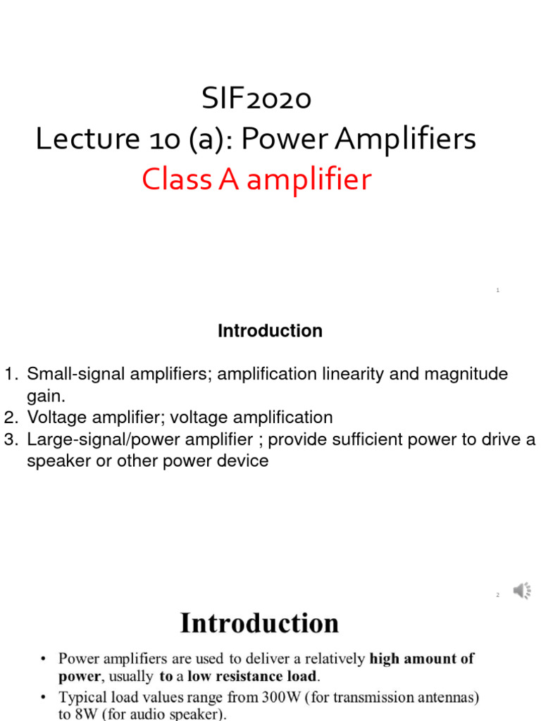 Lecture 10 (A) Power Amplifiers | PDF
