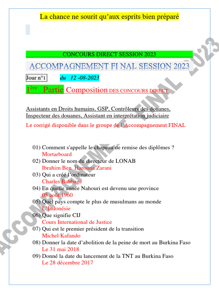 Accompagnement Final GSP | PDF