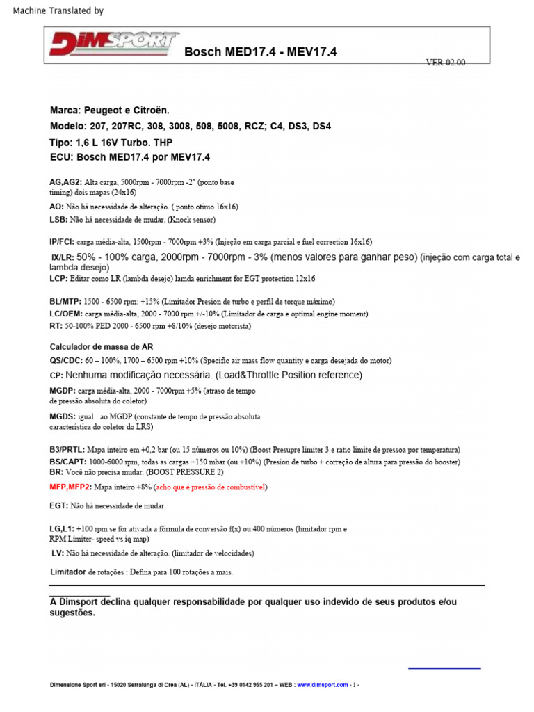 Bosch MEVD17.4 PSA Turbo+ | PDF | Computadores | Tecnologia e Engenharia