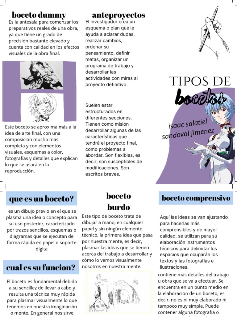 Triptico Sobre Los Tipos de Bocetos | PDF