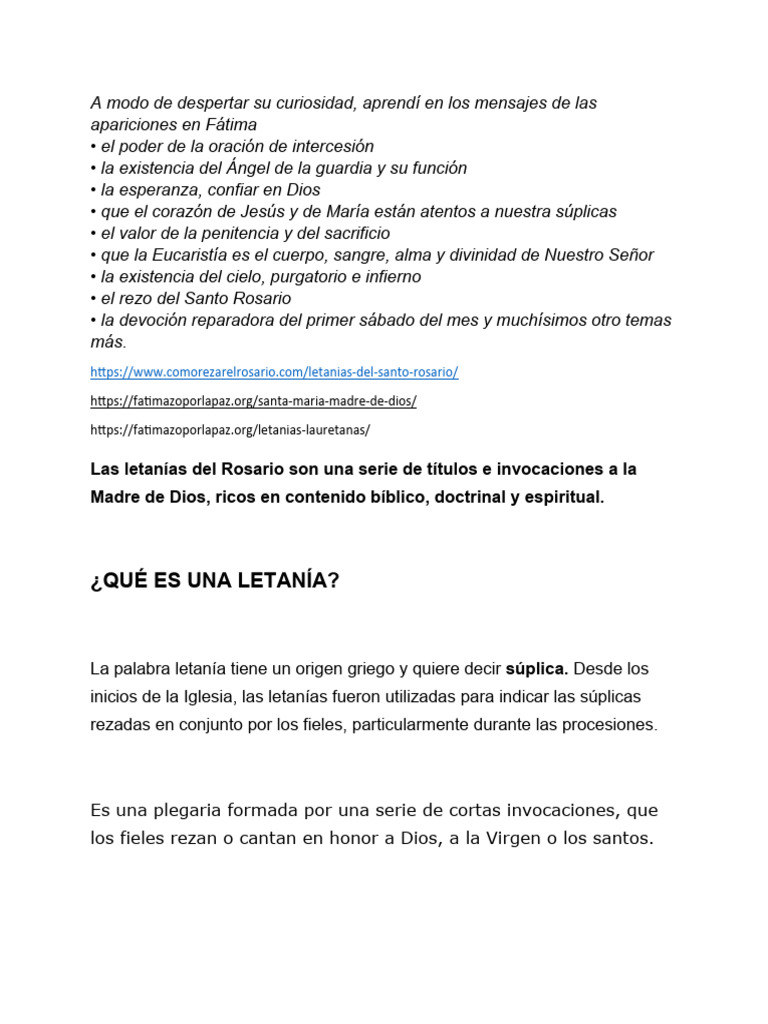 Explicacion Letanias Lauretanas | PDF | María, madre de Jesús | Cristo ...