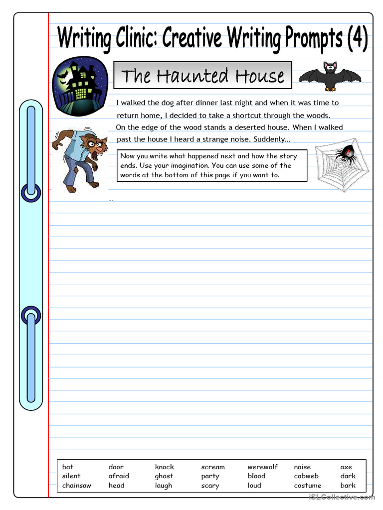 Writing Clinic - Creative Writing Prompts (4) - The Haunted House | PDF
