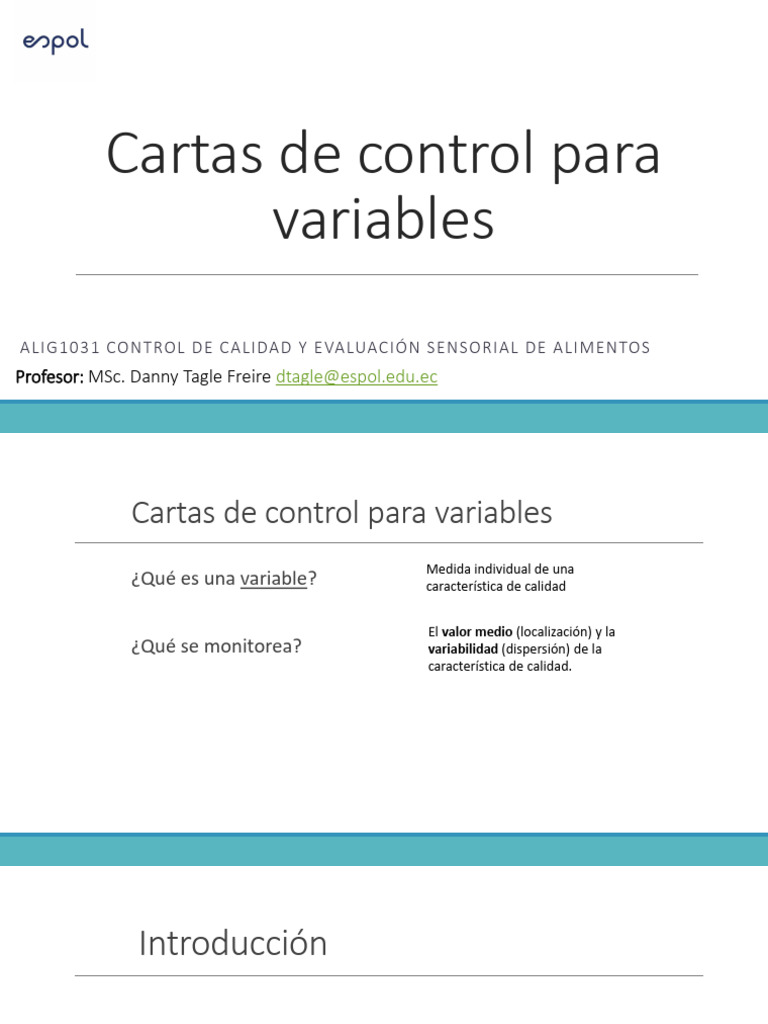 Cartas de Control Variables | PDF