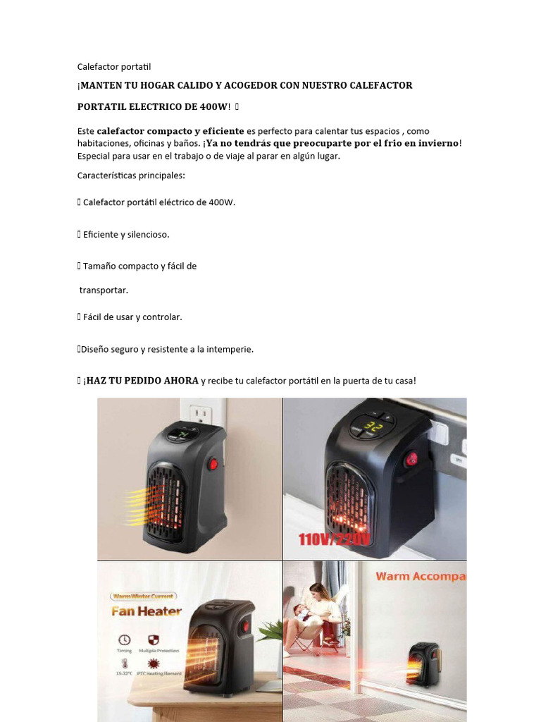 Calefactor Portatil | PDF