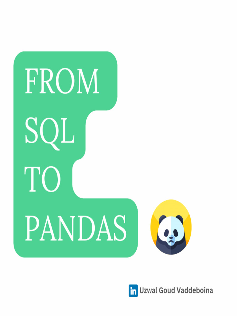 SQL To Pandas | Download Free PDF | Table (Database) | Database Index