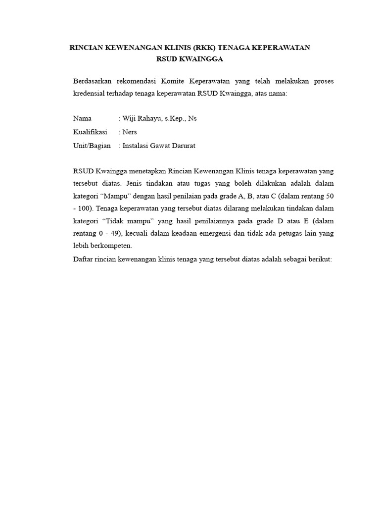 RKK Perawat Igd | PDF