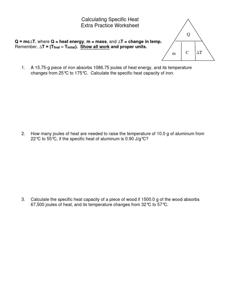 W5 - Liberty Union HSD - R.SpecificHeatExtraPractice - ANSWERKEY | PDF ...