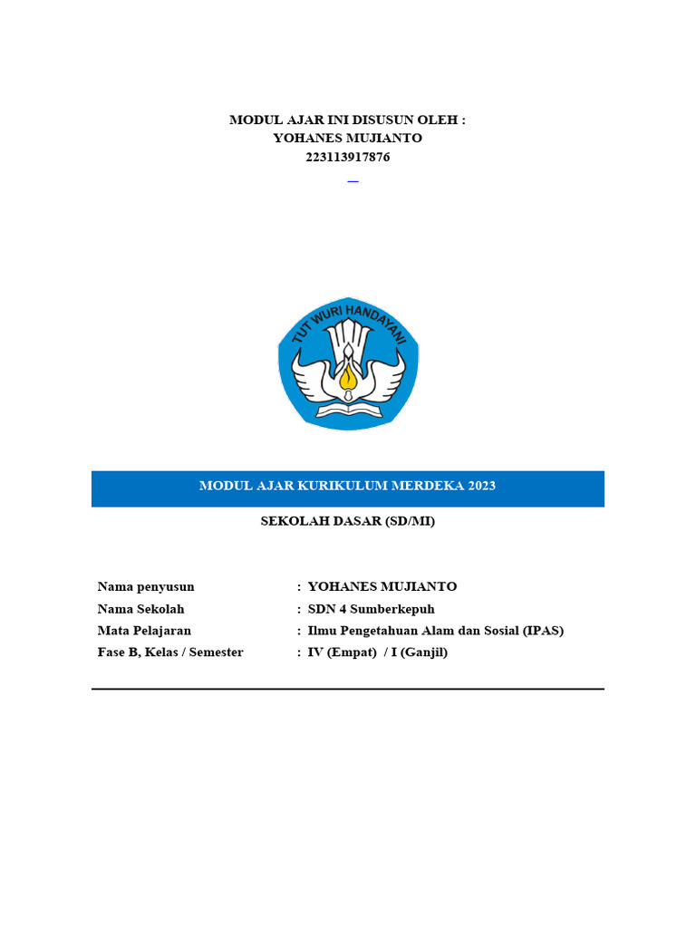 Modul Ajar IPAS Kurikulum Merdeka SD | PDF