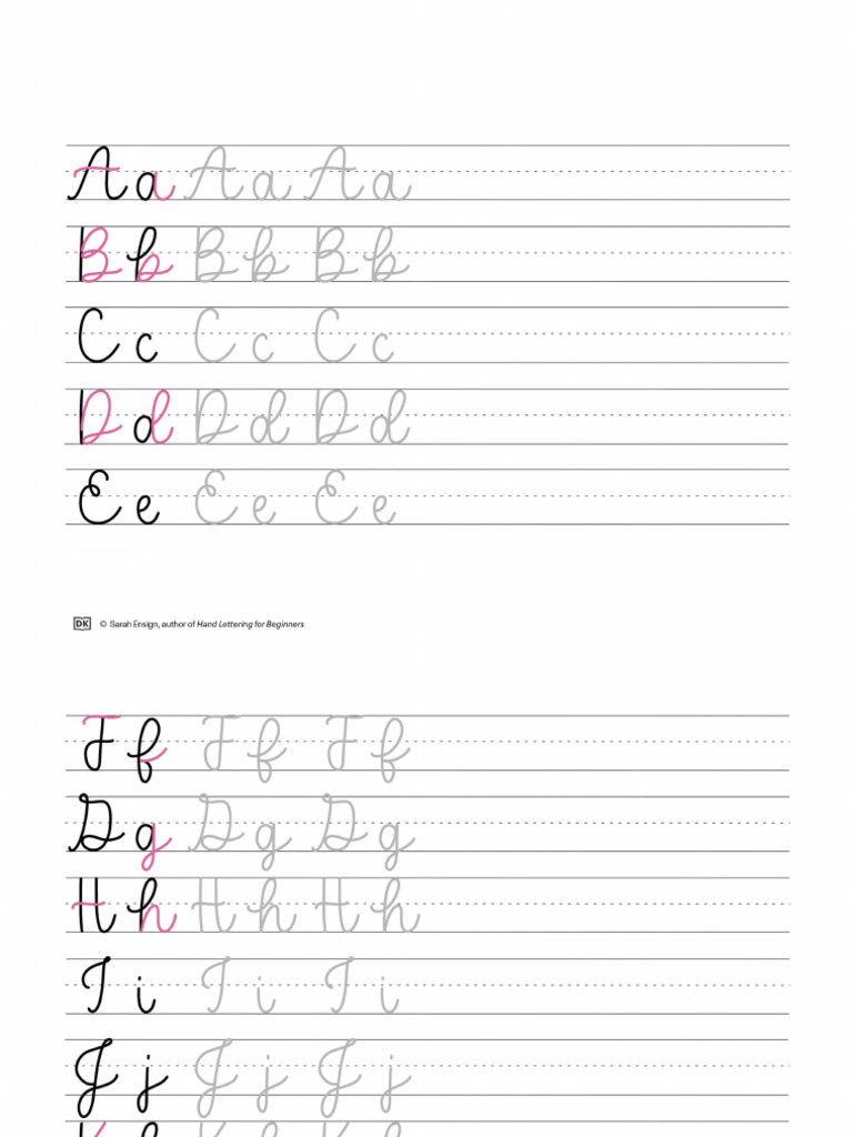 Hand Lettering Worksheet Monoline Script | PDF